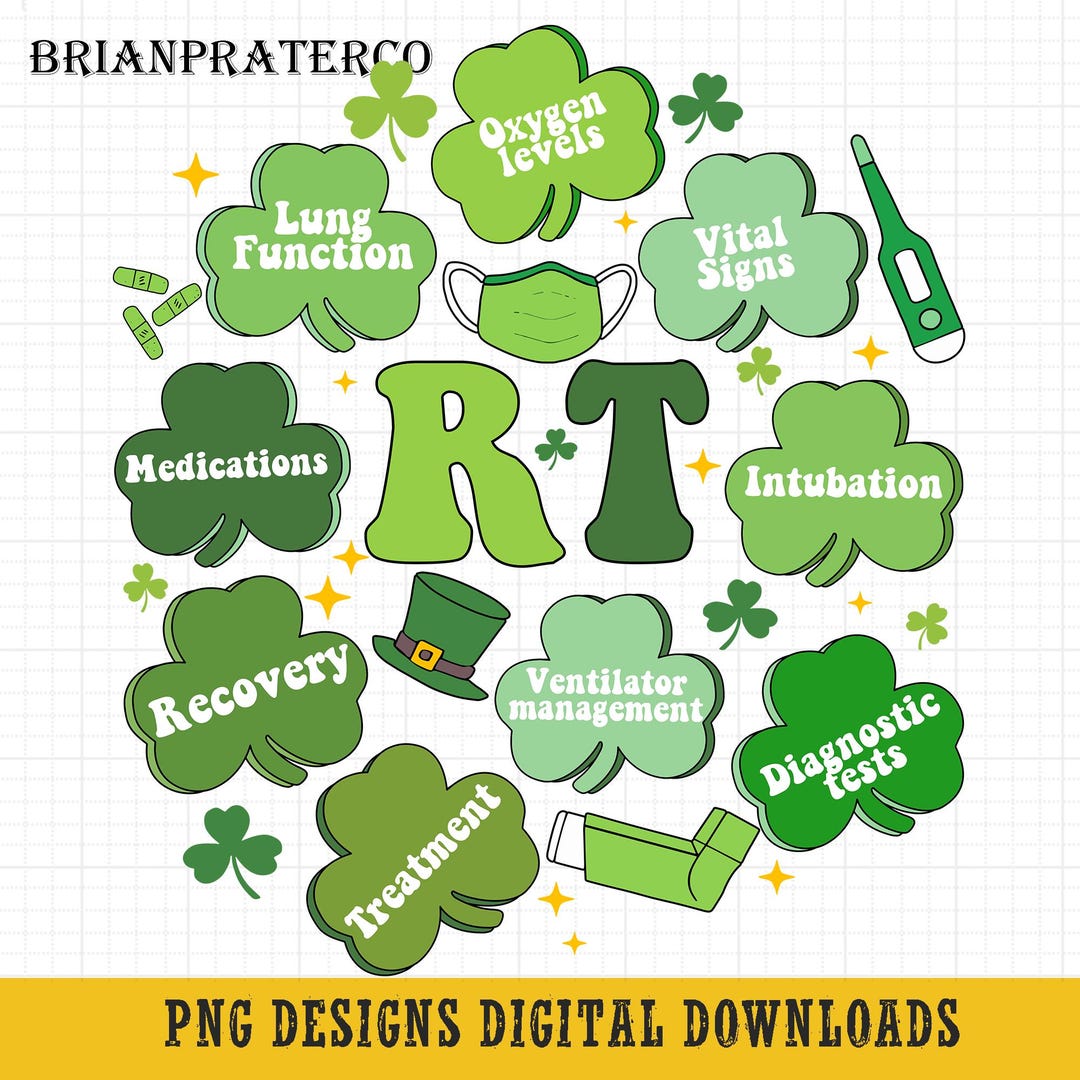 RT St Patricks Day Png, Respiratory Therapy Png, Lung Squad Png, Shamrock RT Nurse Png ...
