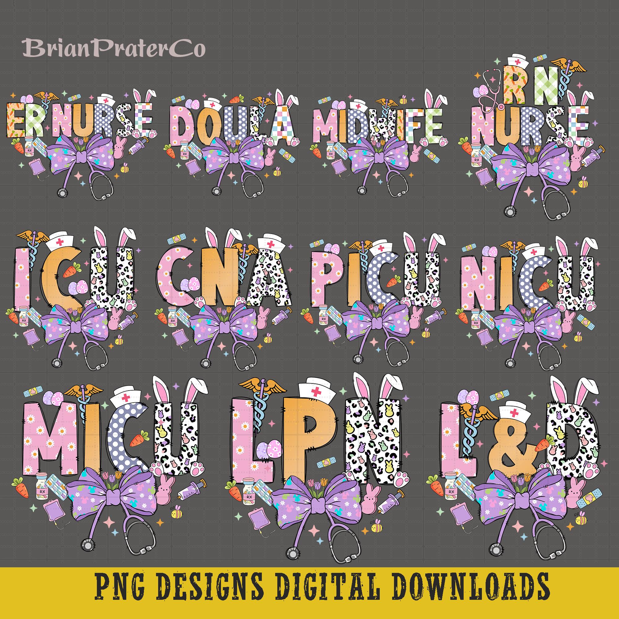10+ Easter Bunny Nurse PNG Bundle, Nurse Easter Day Png, Happy Easter ...