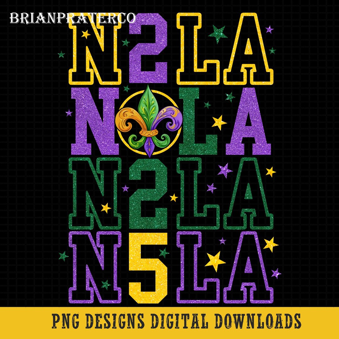 Mardi Gras NOLA Strong American Flag Png- New Orleans Pride Digital ...