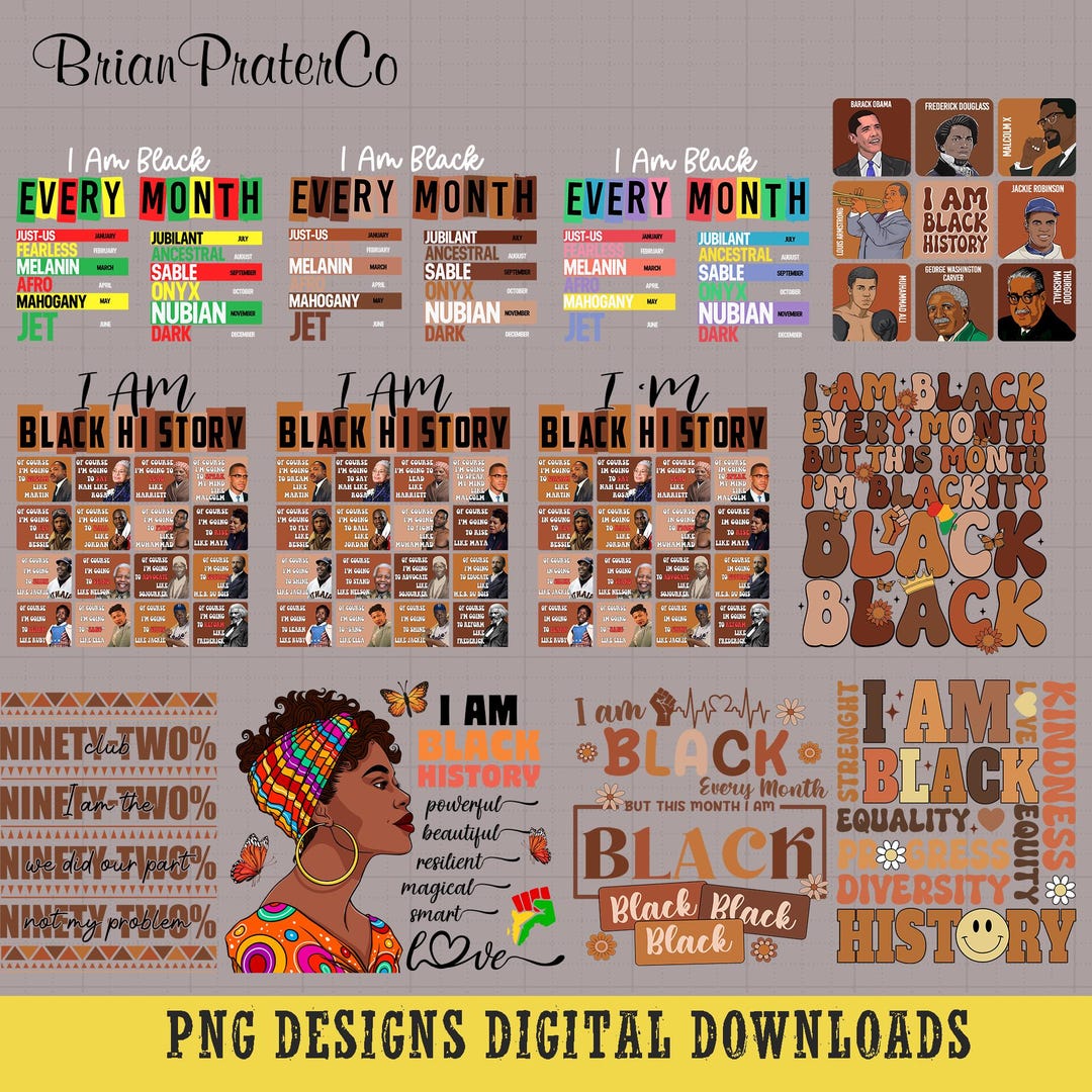 12 I Am Black History Png Bundle, Black History Month Png, Black ...