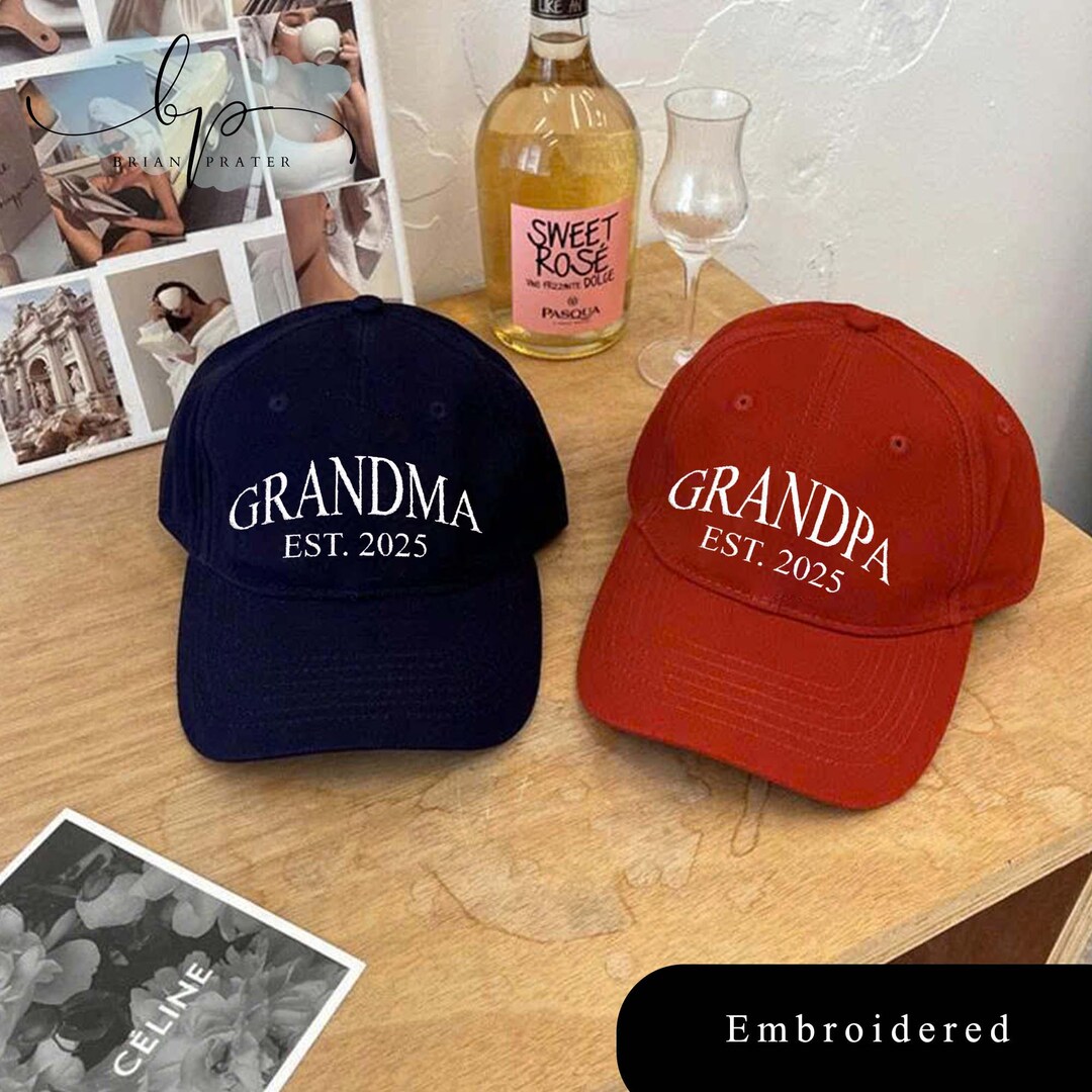 Embroidered Custom Grandma and Grandpa Cap, Personalized First Time ...