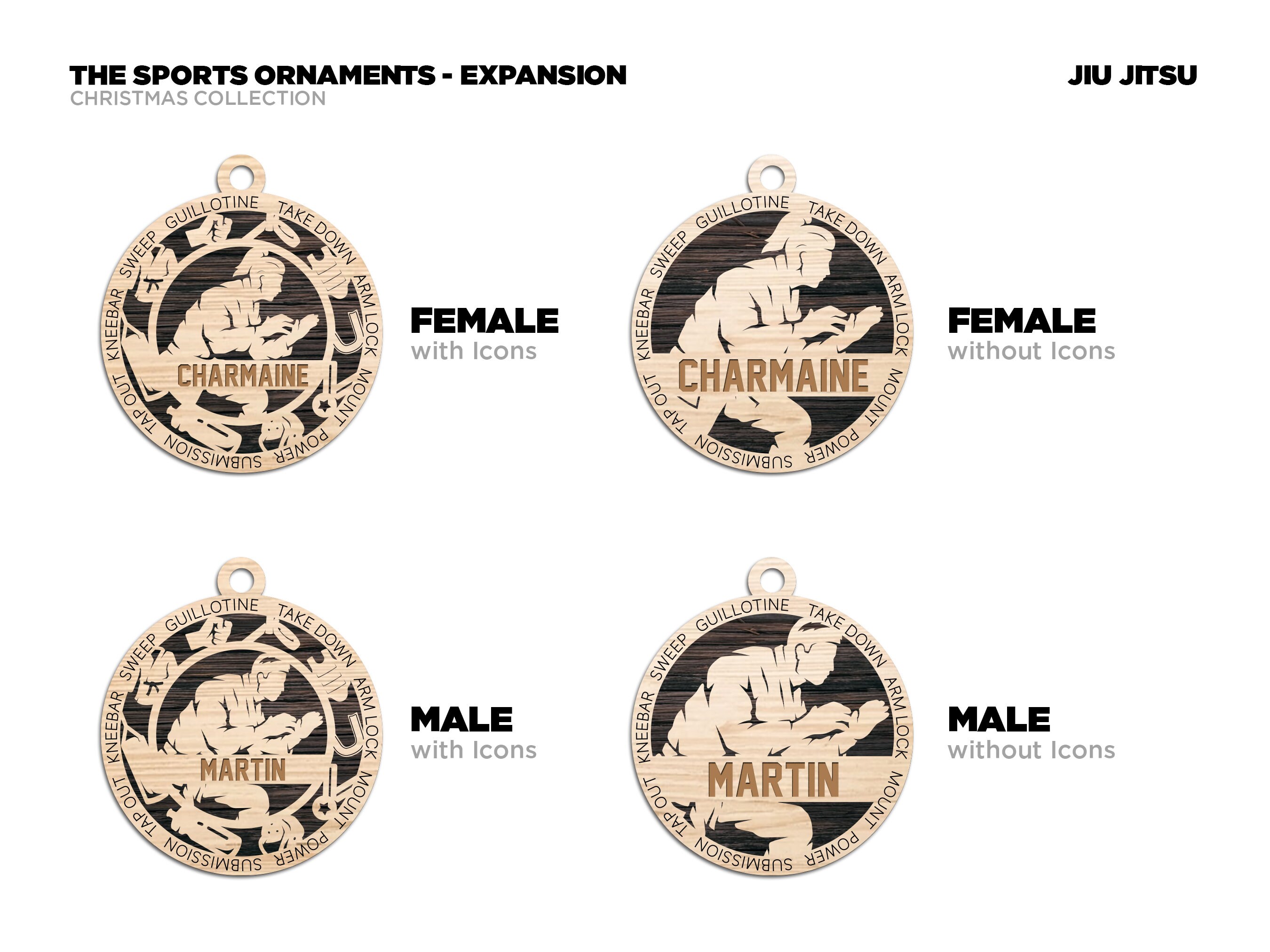 Martial Arts, Karate, Jiu Jitsu Athlete Christmas Ornaments, Highschool ...