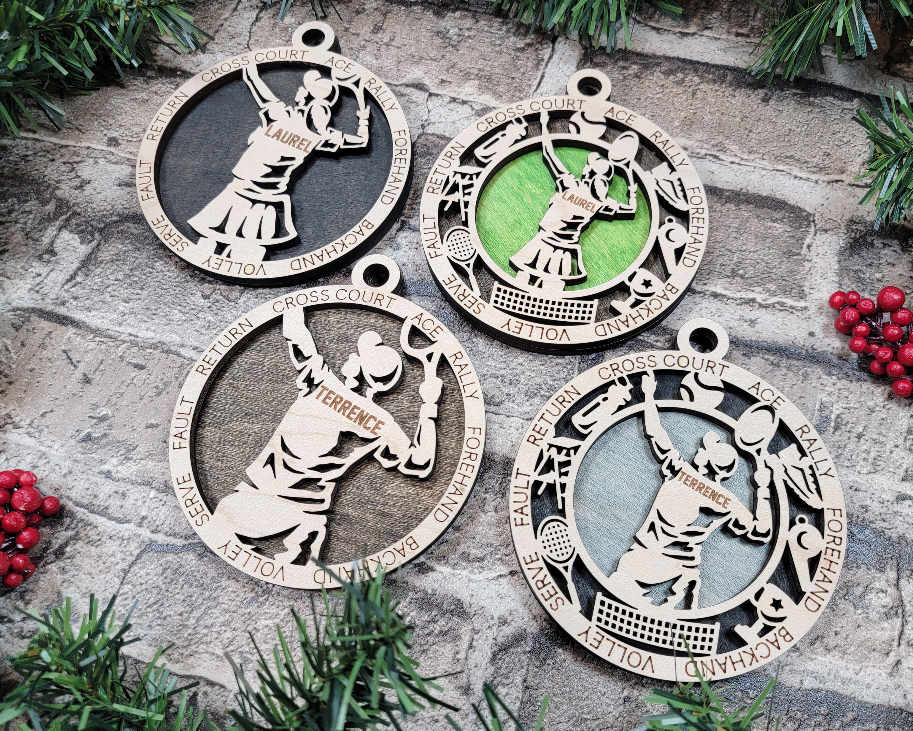 Tennis Athlete Christmas Ornaments, Highschool, College, Tennis, Sports ...