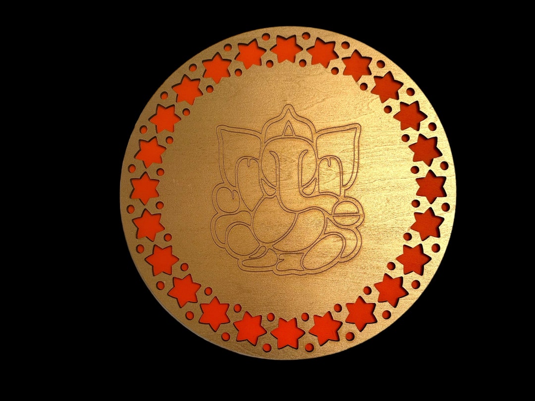 Hindu Lord Ganesh or Ganpati Two-layer Gold and Orange Laser - Etsy