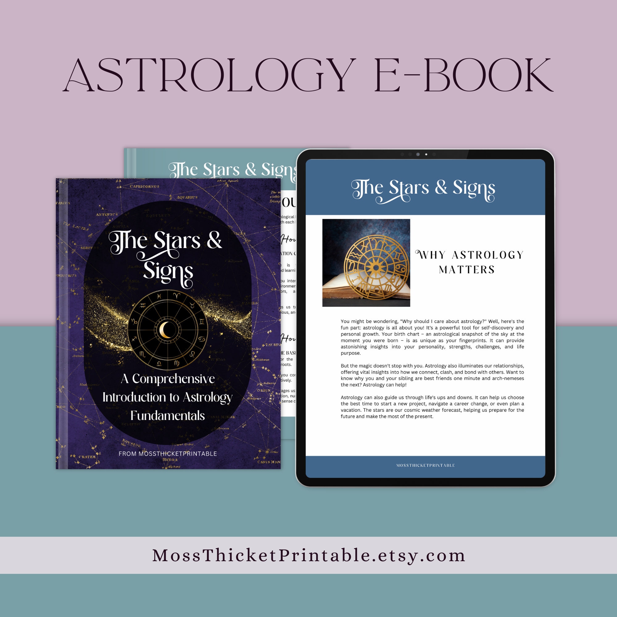 Astrology Book, Printable Grimoire Pages, Stars & Signs, Instant ...