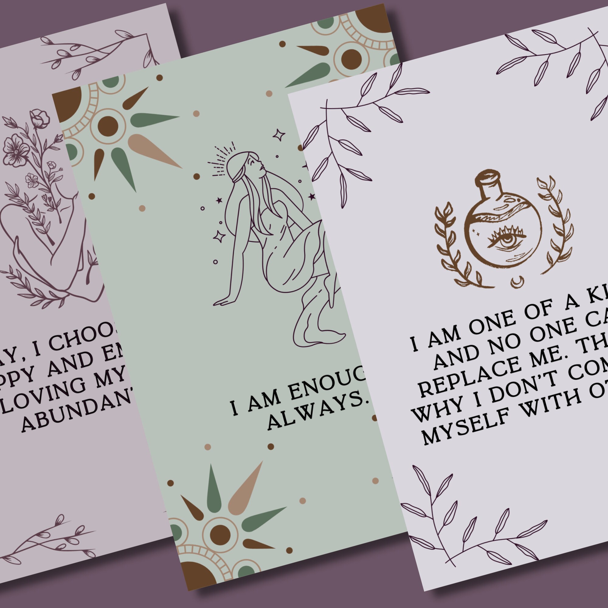 Self Love Affirmation Cards, Printable, Instant Download, 4x6, Serenity ...