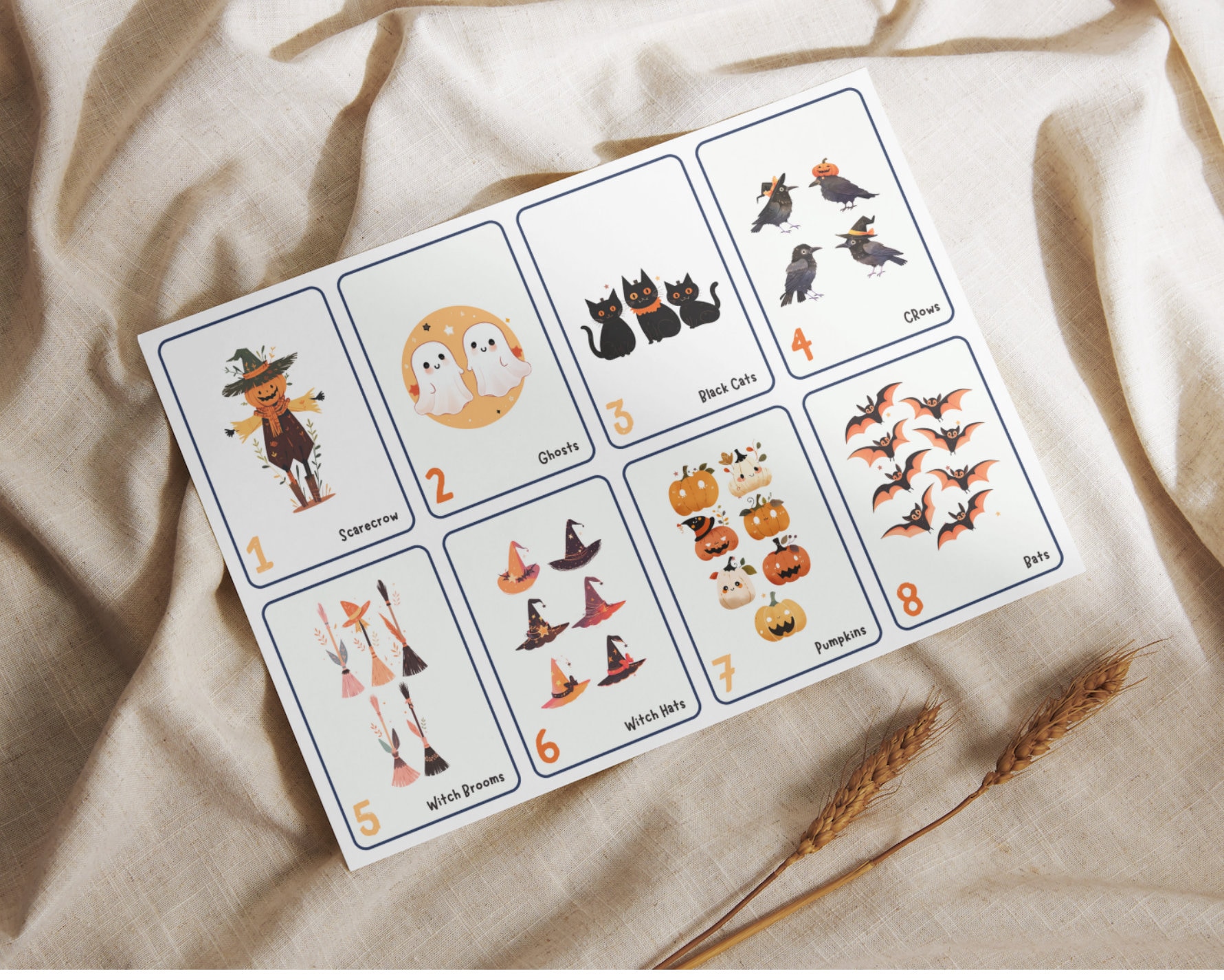 Flash Cards | Halloween | PDF Printable | Digital Download - Etsy