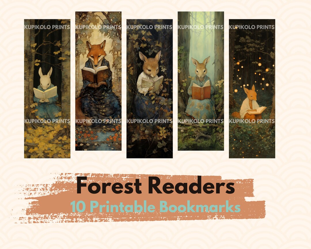 Forest Readers, Animals, Cute Illustrations, Bookmarks, Printable ...