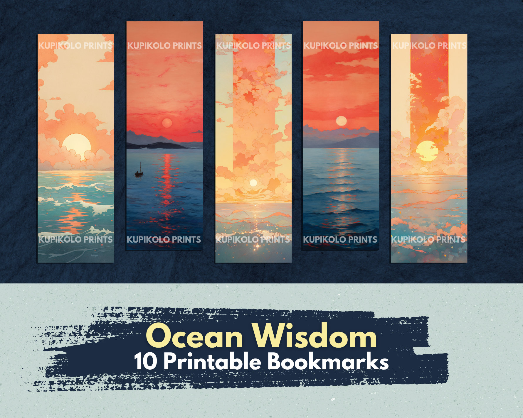 Ocean Wisdom, Nature Bookmarks, Printable Bookmarks, PDF, Downloadable ...