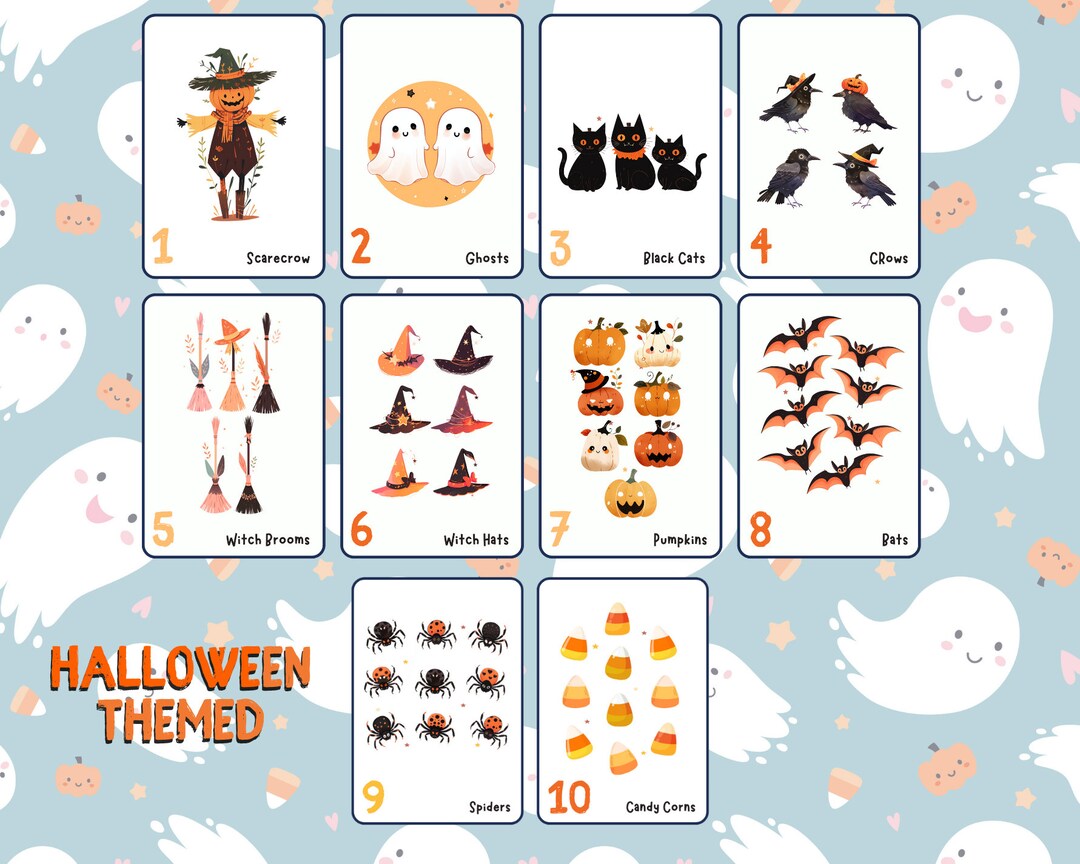 Flash Cards | Halloween | PDF Printable | Digital Download - Etsy