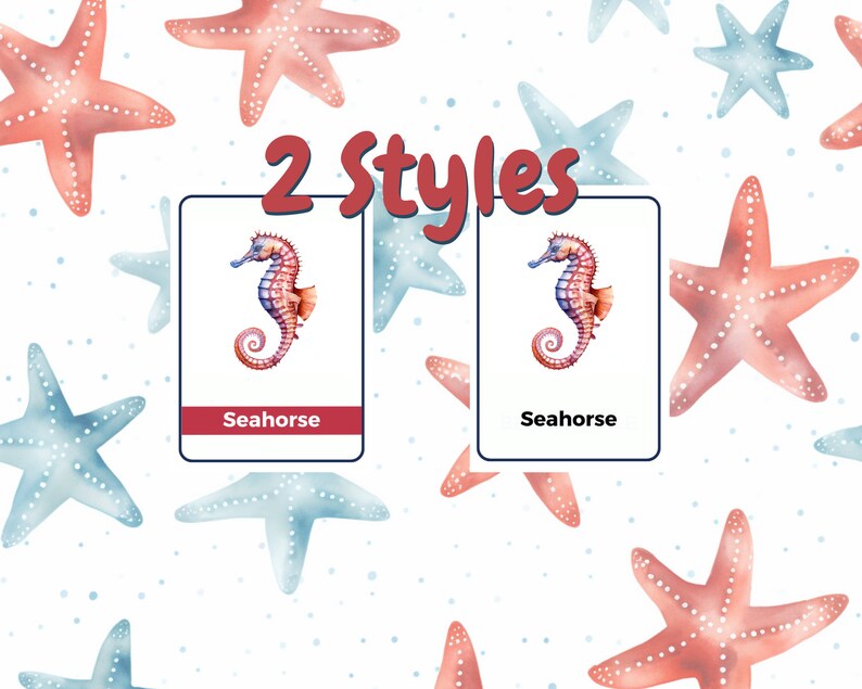 Flash Cards | Ocean Animals | PDF Printable | Digital Download - Etsy