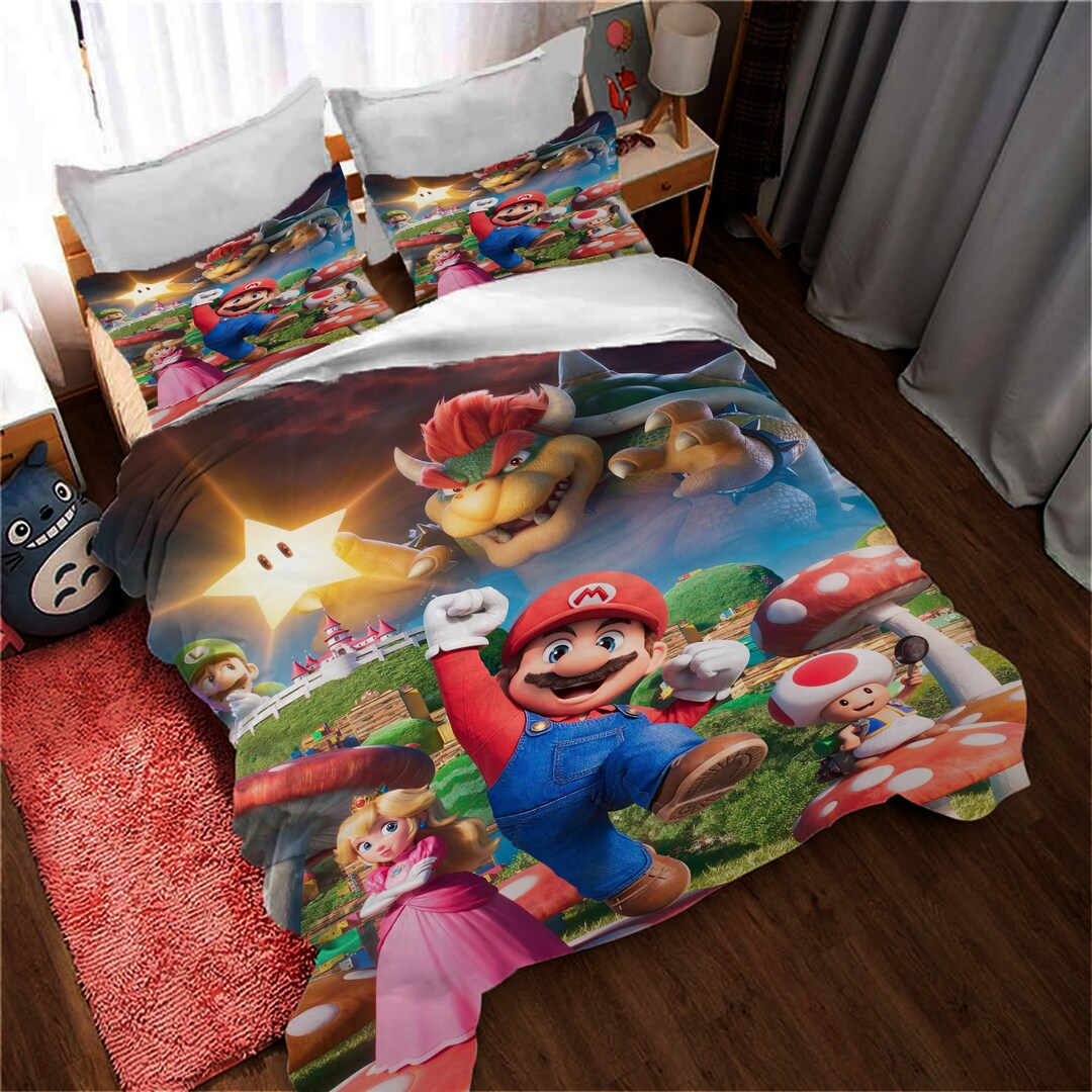 Disney Super Mario Bedding Set Kids Duvet Covers Bedding Set - Etsy
