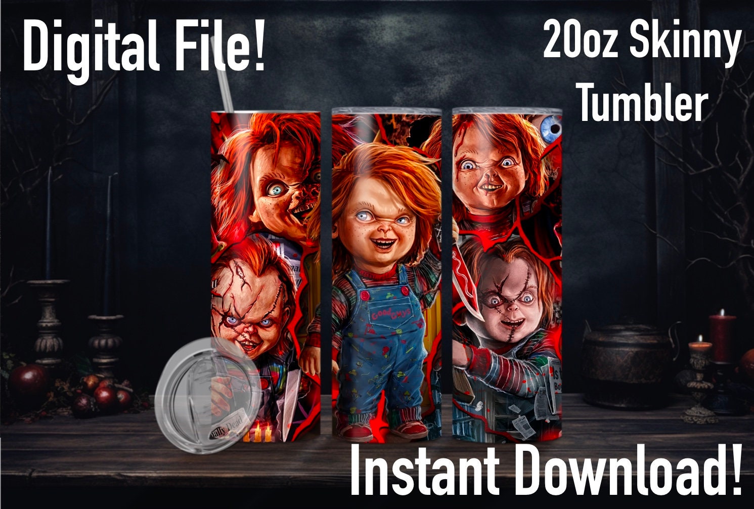 Horror Chucky Tumbler Wrap Collage - Etsy