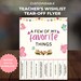 Teacher Appreciation Week Printable Teacher's Wishlist Tear-off Flyer ...