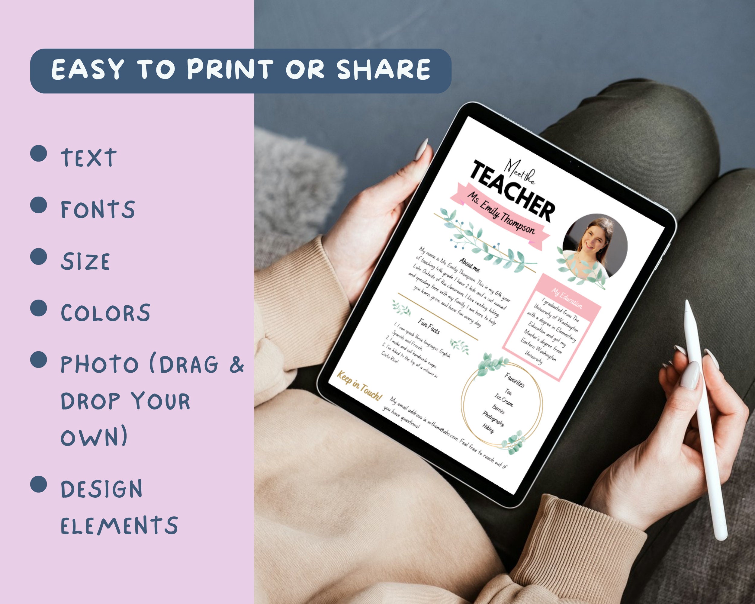 Meet the Teacher Template | Get to Know Teacher | Teacher Resource ...