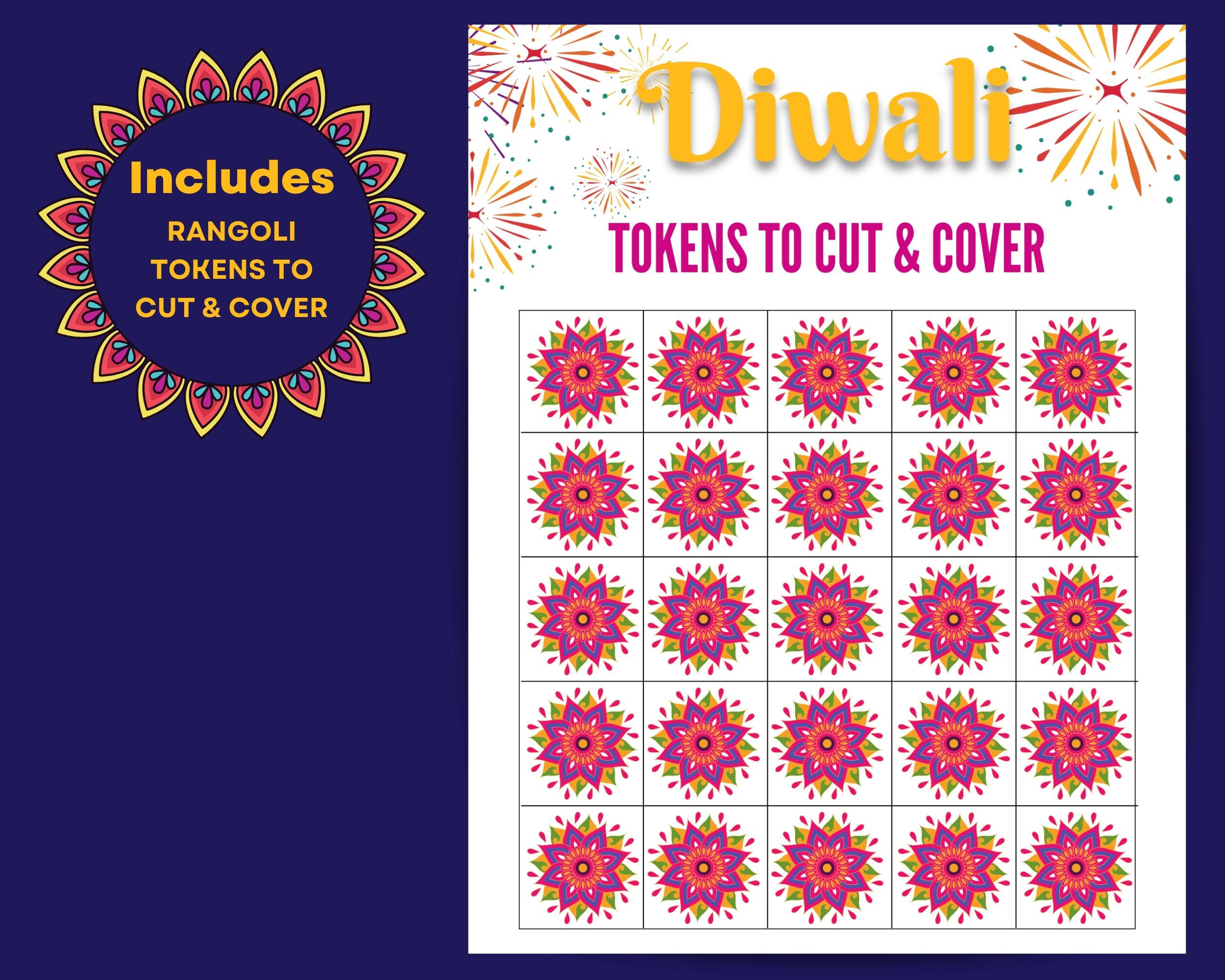 Diwali Bingo Printable Cards, Family Diwali Bingo, Desi Indian Games ...