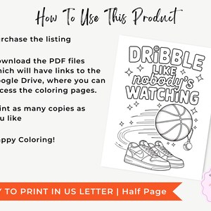 30 Basketball Coloring Pages Printable – Instant Download, Sports ...