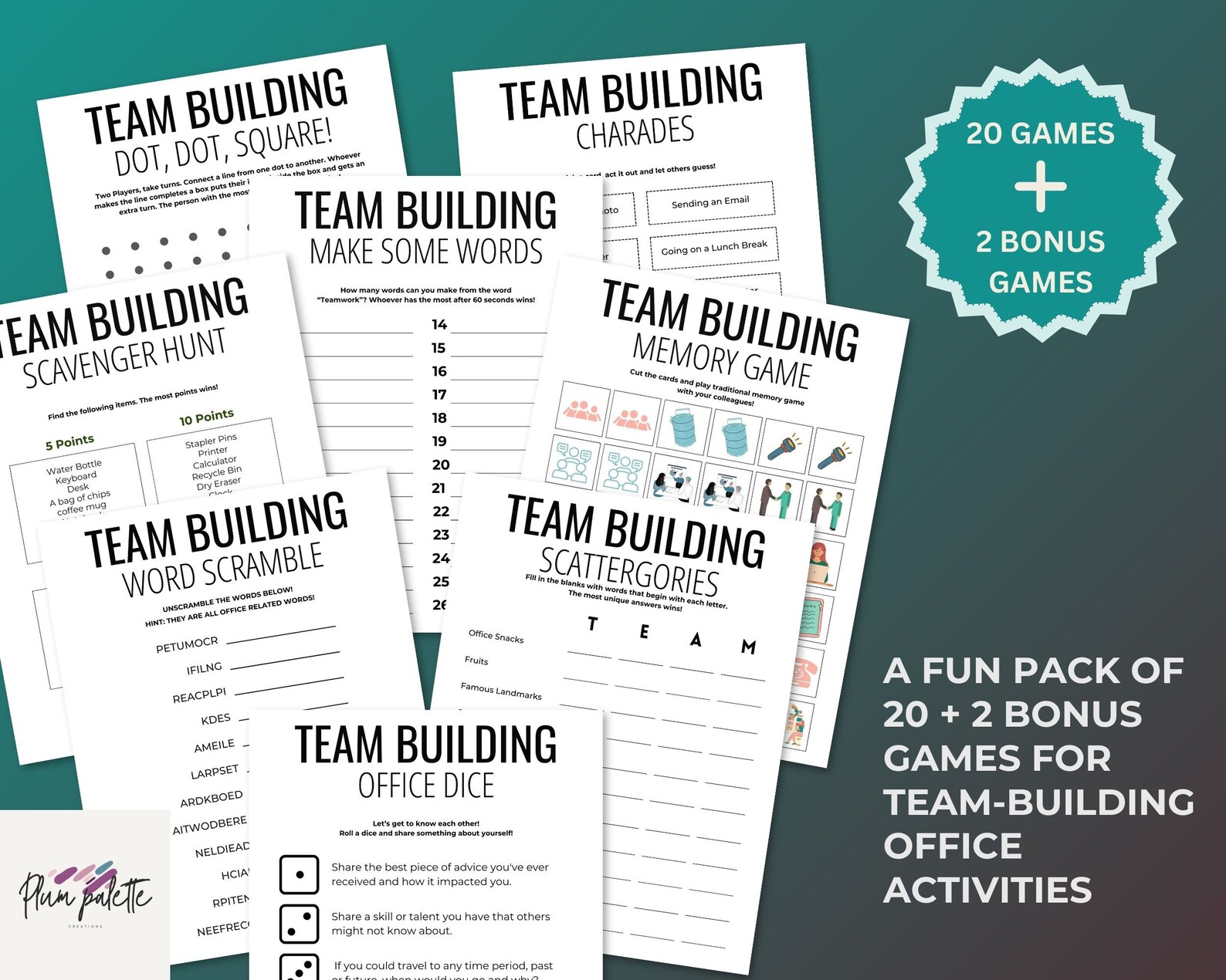 Employee Team Building Games Office Party Games Bundle Teambuilding ...