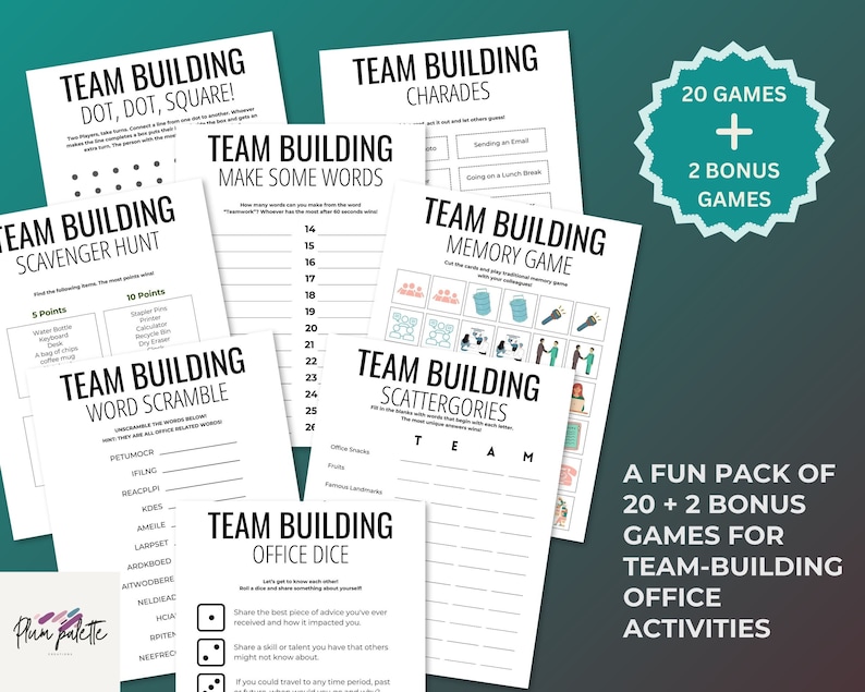 Employee Team Building Games Office Party Games Bundle Teambuilding ...