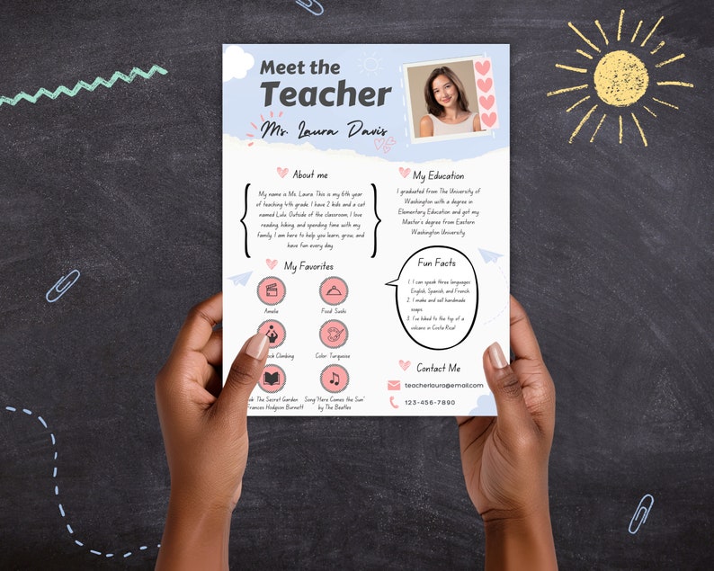 Meet the Teacher Template Get to Know Teacher Back to School All About ...