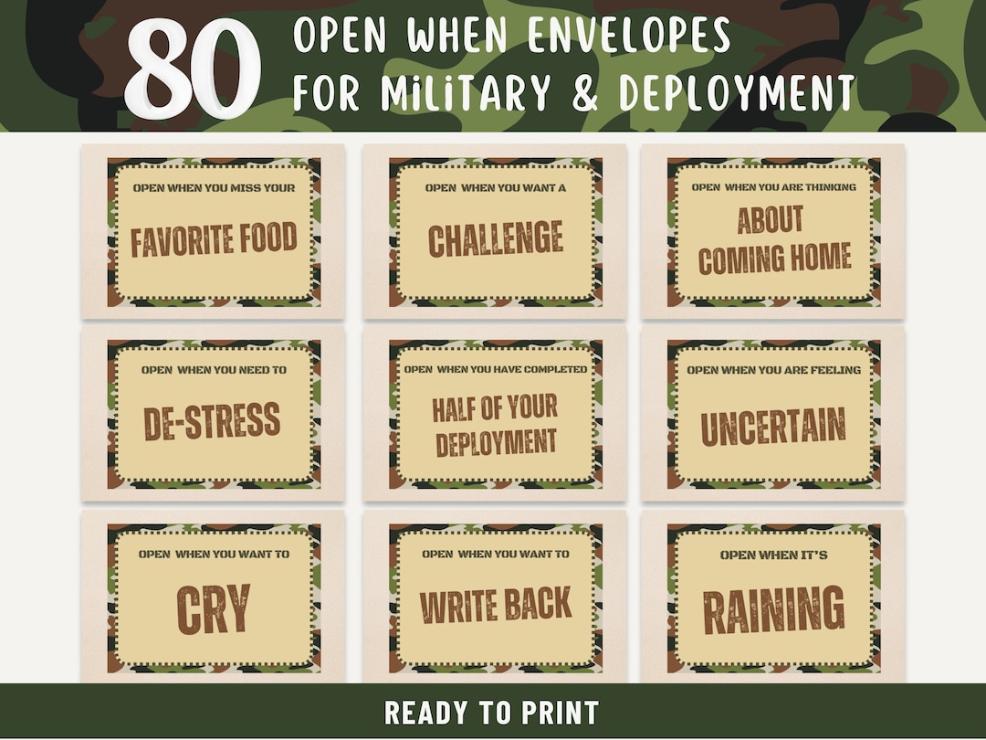 Open When Envelopes for Military Deployment Letters Open When Letters ...