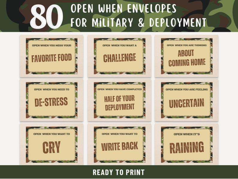 Open When Envelopes for Military Deployment Letters Open When Letters ...