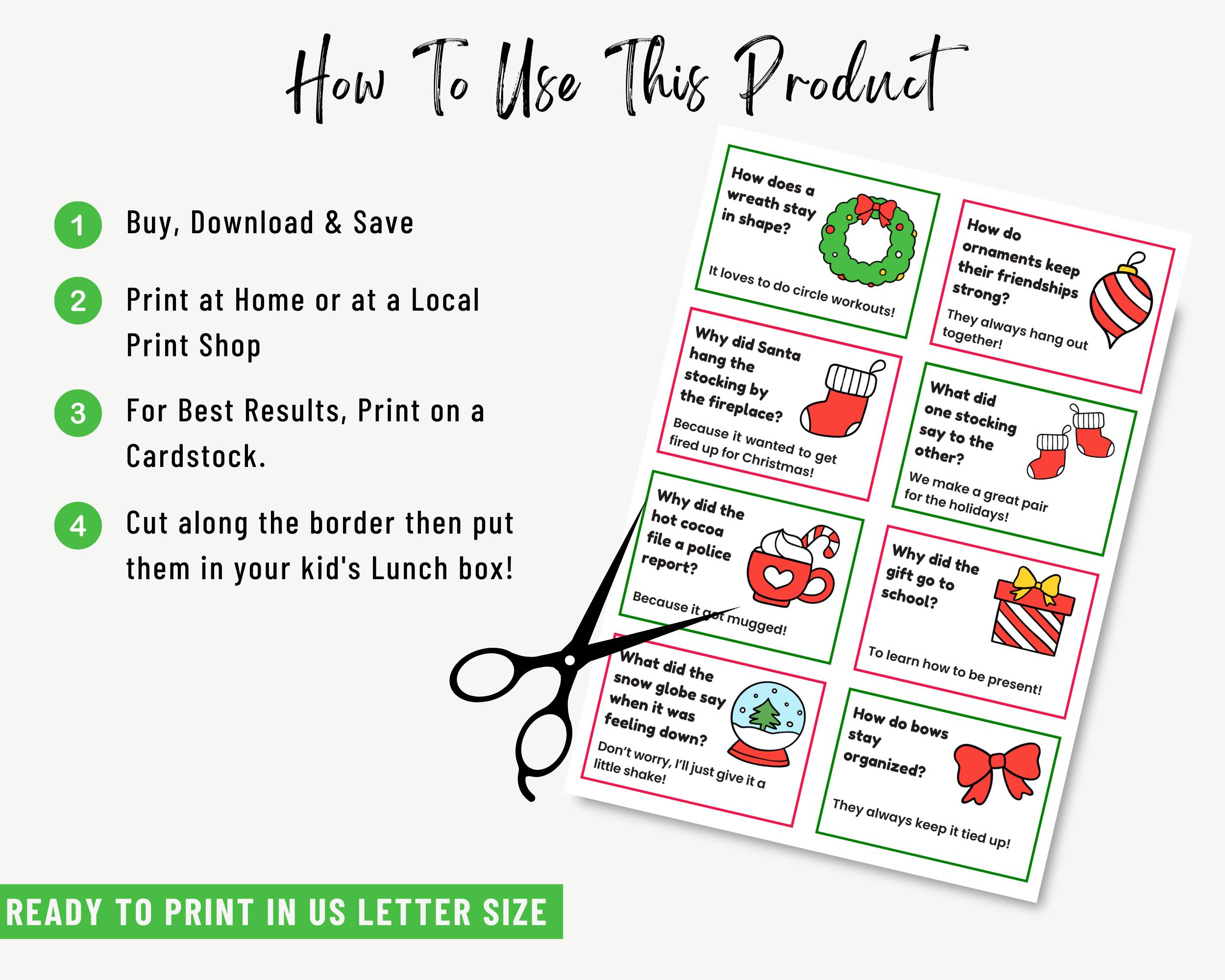 Christmas Jokes for Kids Lunchbox Notes Printable Christmas Jokes ...