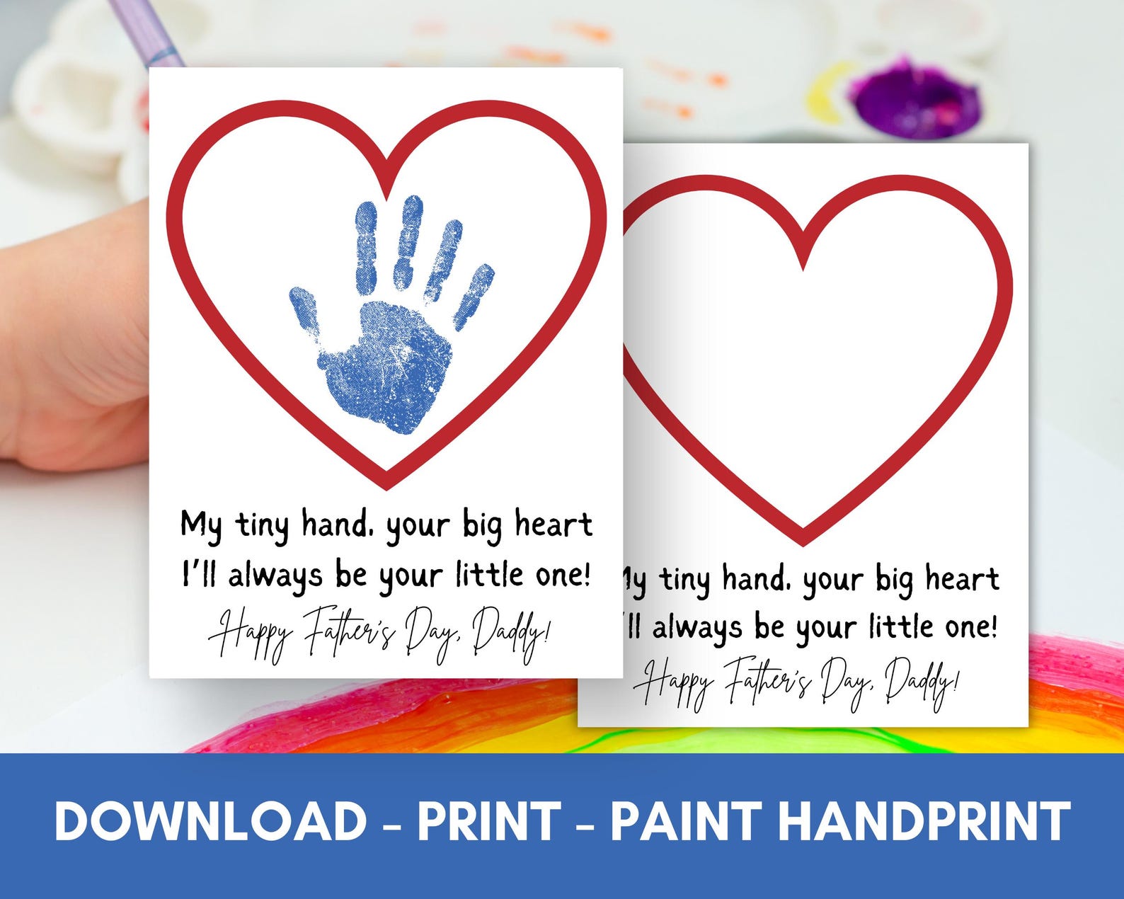 Father's Day Handprint Printable, DIY Craft Gift for Dad, Gift for Dad ...