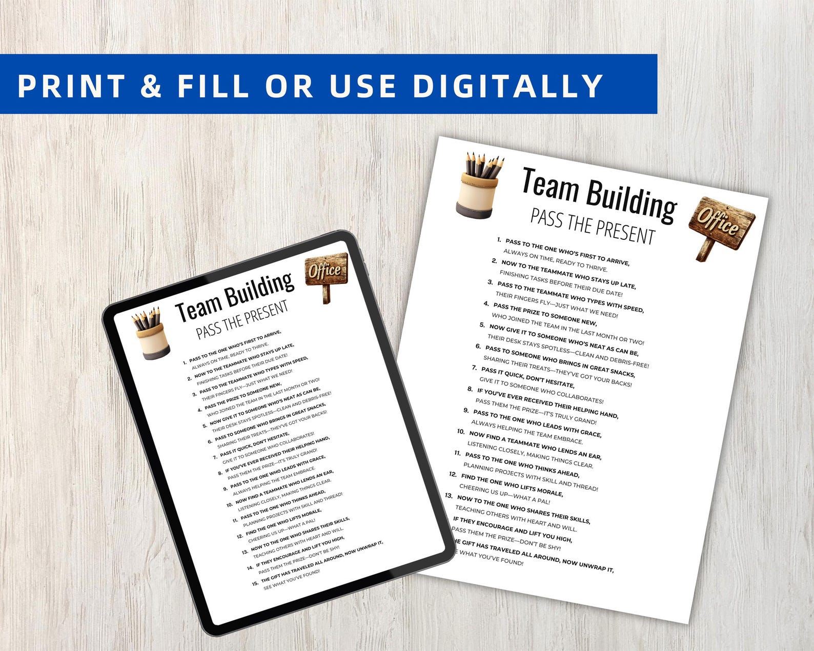 Team Building Games for Work Team Building Pass the Prize Game Employee ...