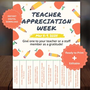 Teacher Appreciation Week Signs, Tear off Compliments Printable Teacher ...