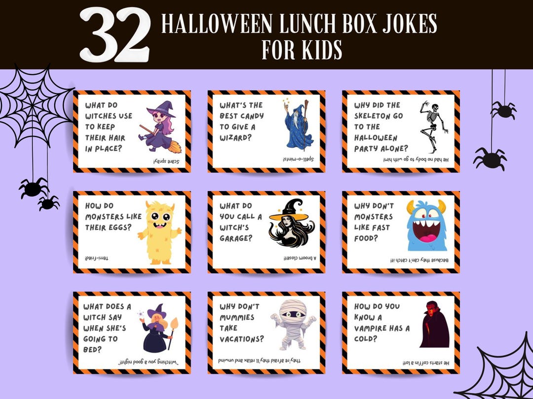 Kids Lunch Box Notes Jokes Lunch Box Jokes Printable Halloween Jokes ...