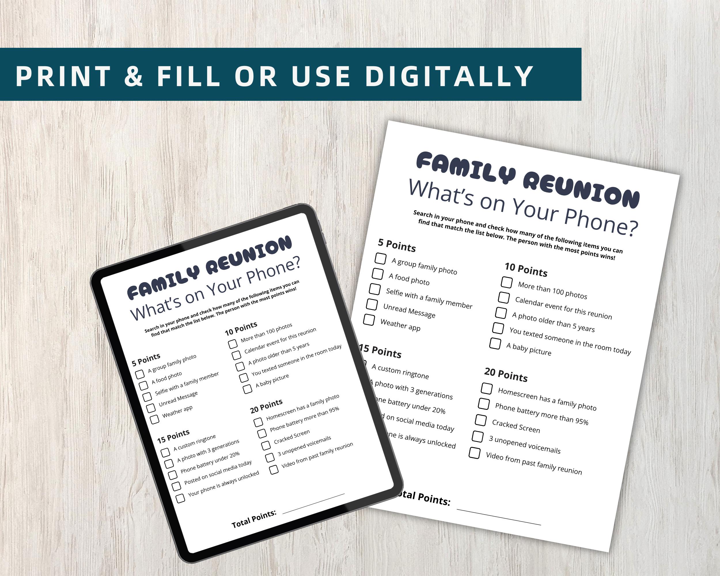 What’s on Your Phone Game | Printable What's in Your Phone Game | Cell ...