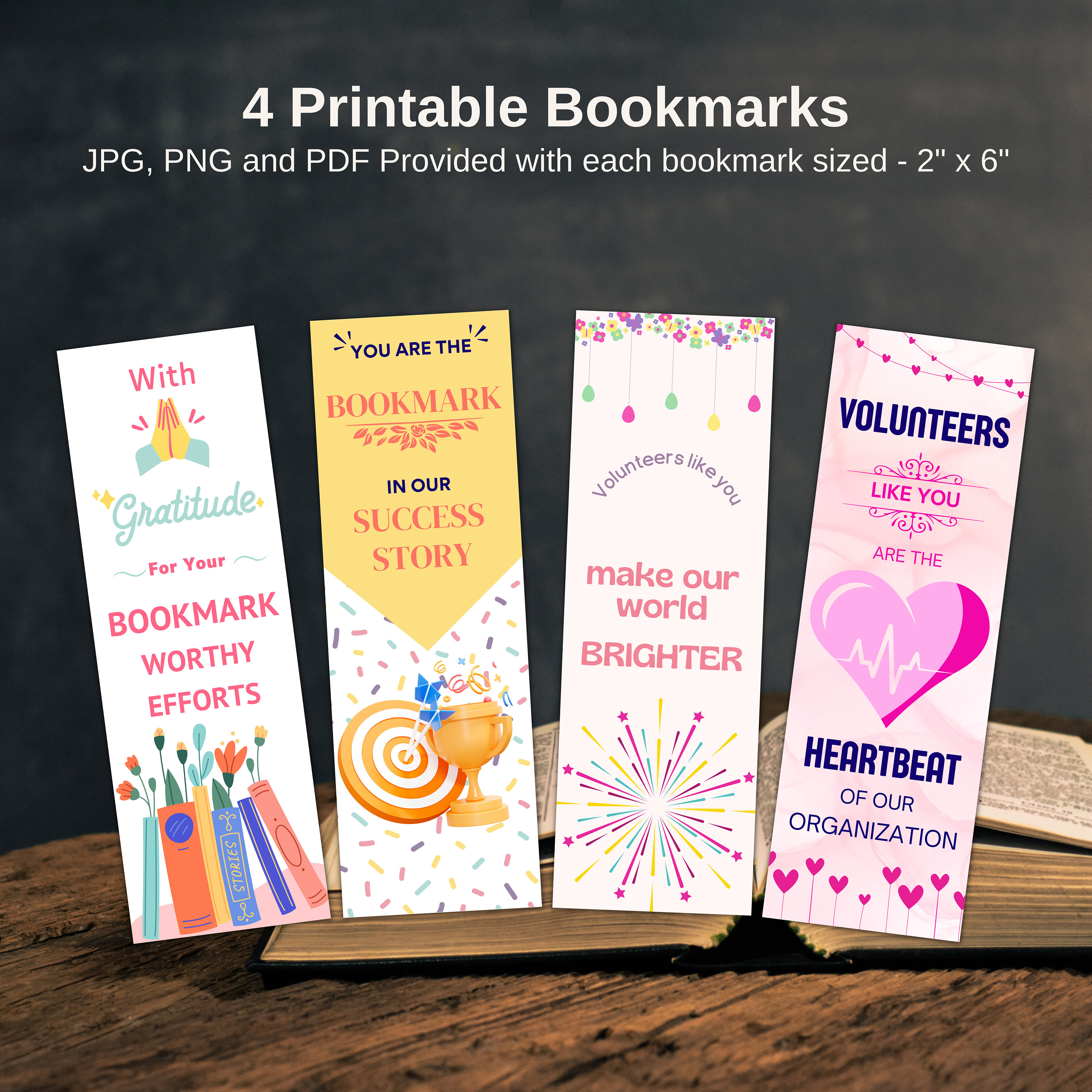 Volunteer Week Appreciation Gift Printable Bookmark Volunteer Thank You ...