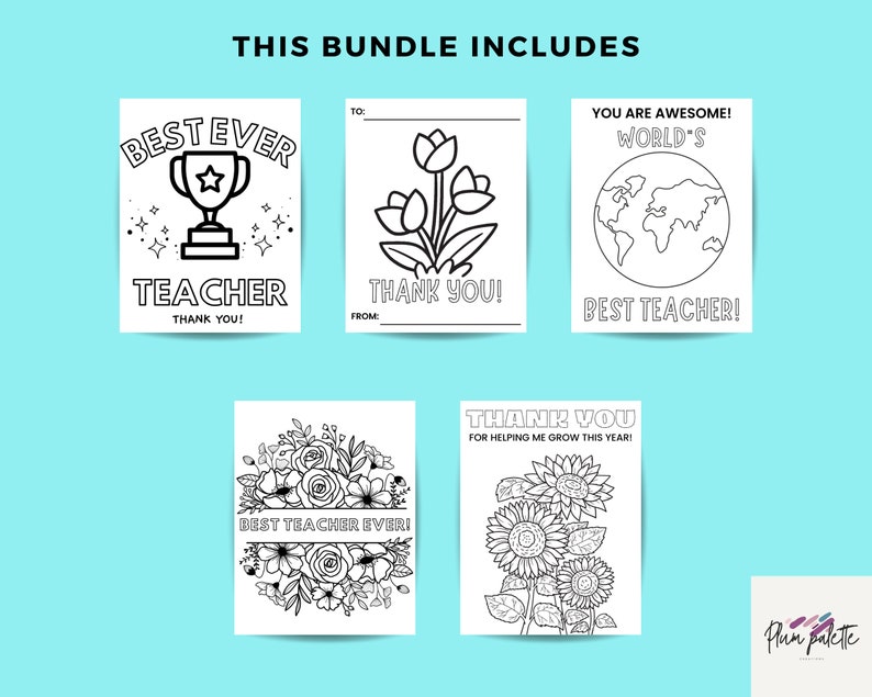 Printable Teacher Appreciation Coloring Pages Bundle Teacher ...