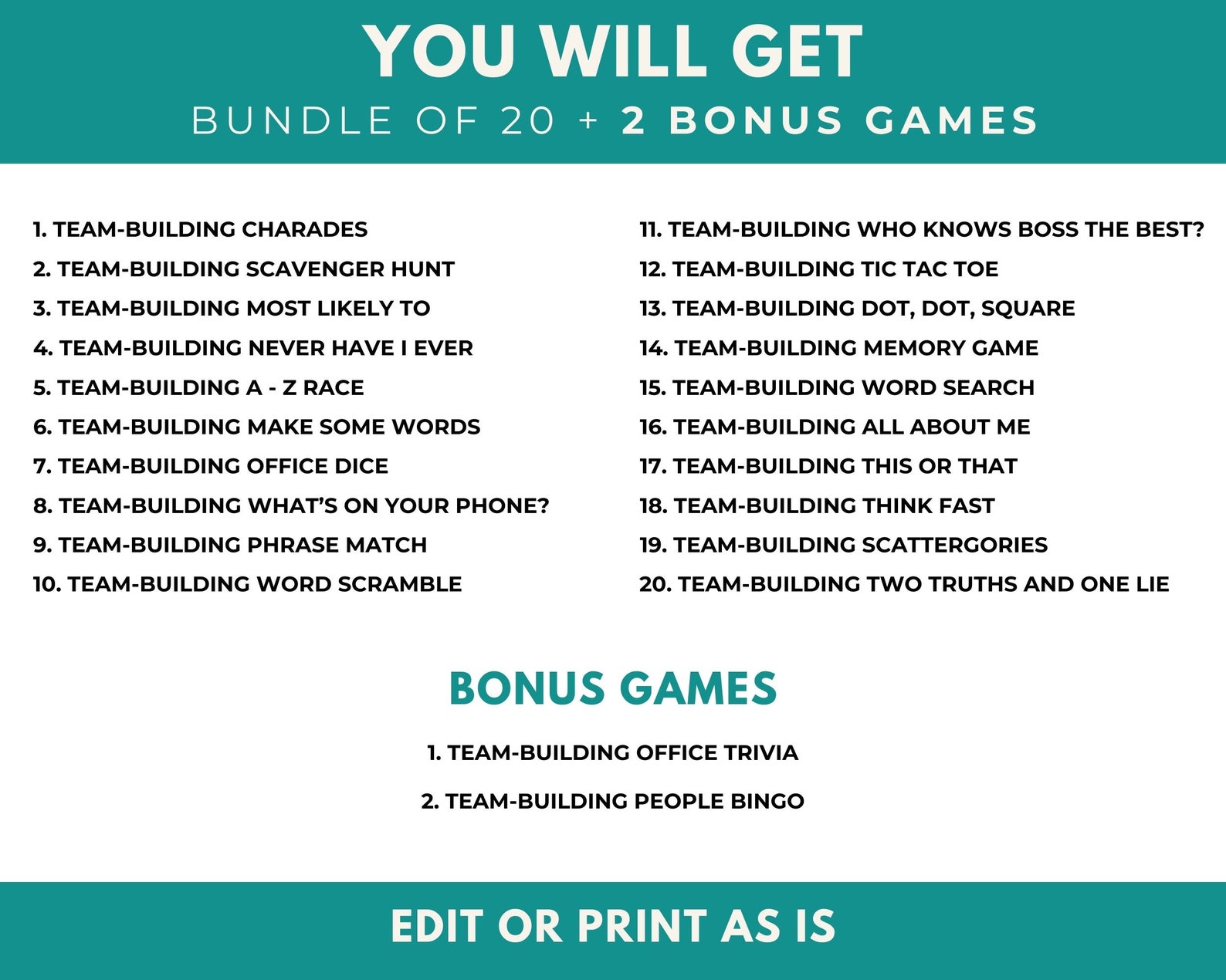 Employee Team Building Games Office Party Games Bundle Teambuilding ...