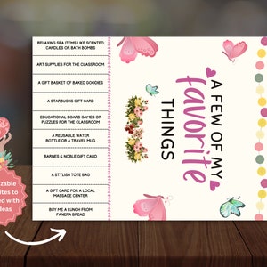 Teacher Appreciation Week Printable Teacher's Wishlist Tear-off Flyer ...