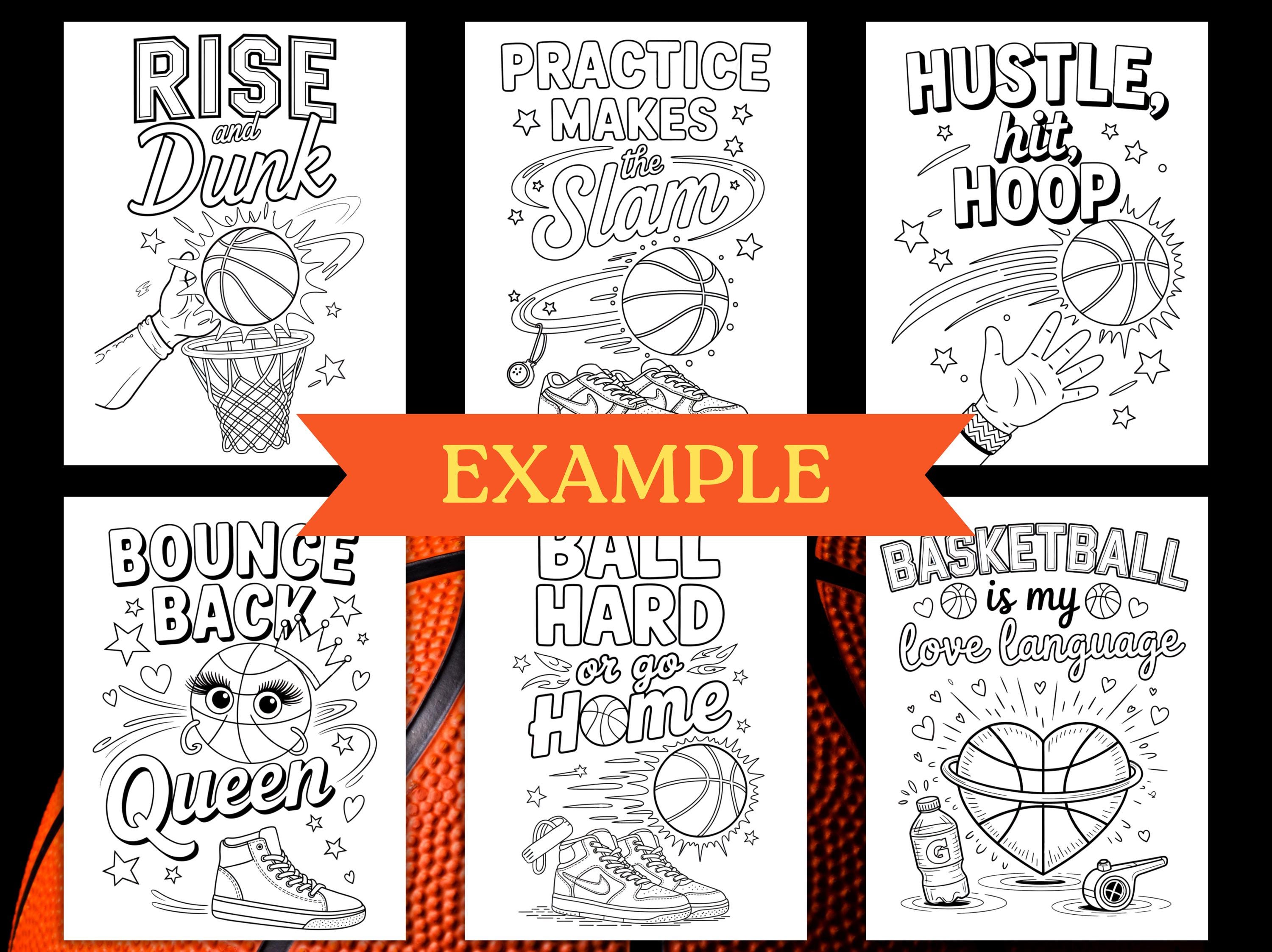30 Basketball Coloring Pages Printable – Instant Download, Sports ...