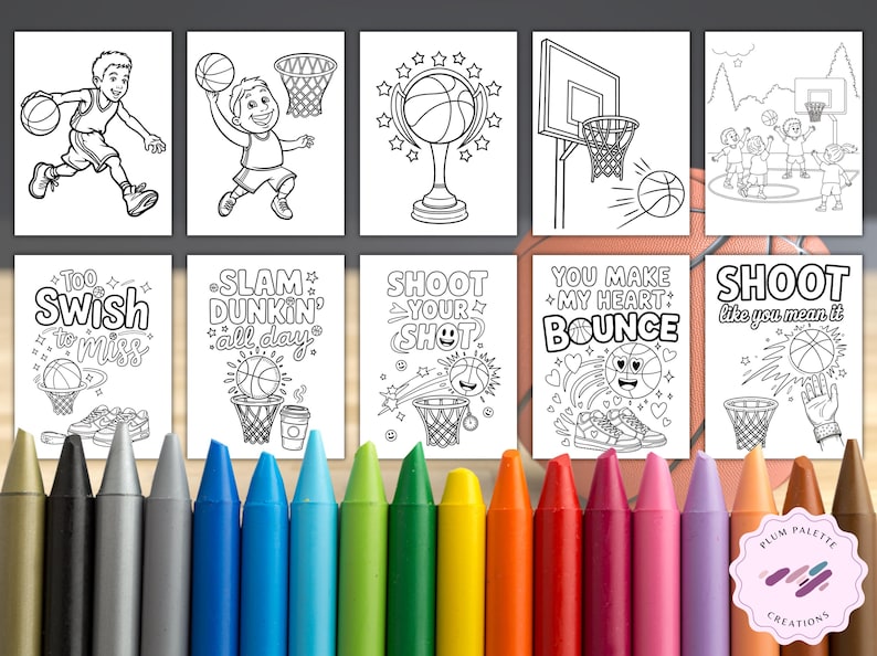 30 Basketball Coloring Pages Printable – Instant Download, Sports ...
