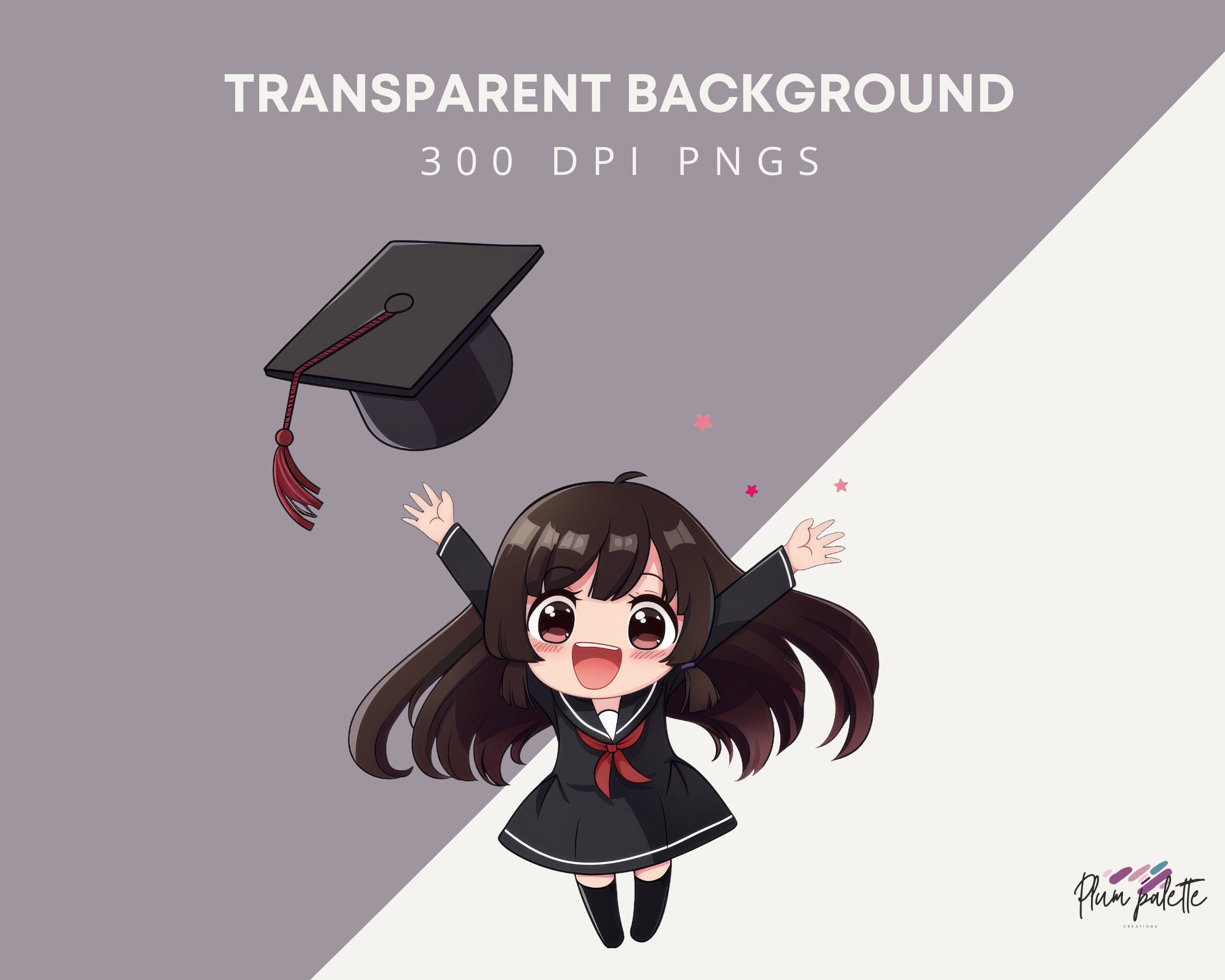 Chibi Graduation Clipart Chibi Style PNG Graduation Balloons Chibi Doll ...