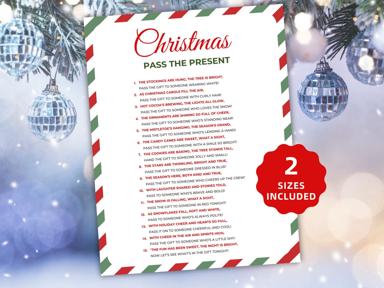 Christmas Pass the Present Game, Fun Christmas Party Game Group, Pass ...