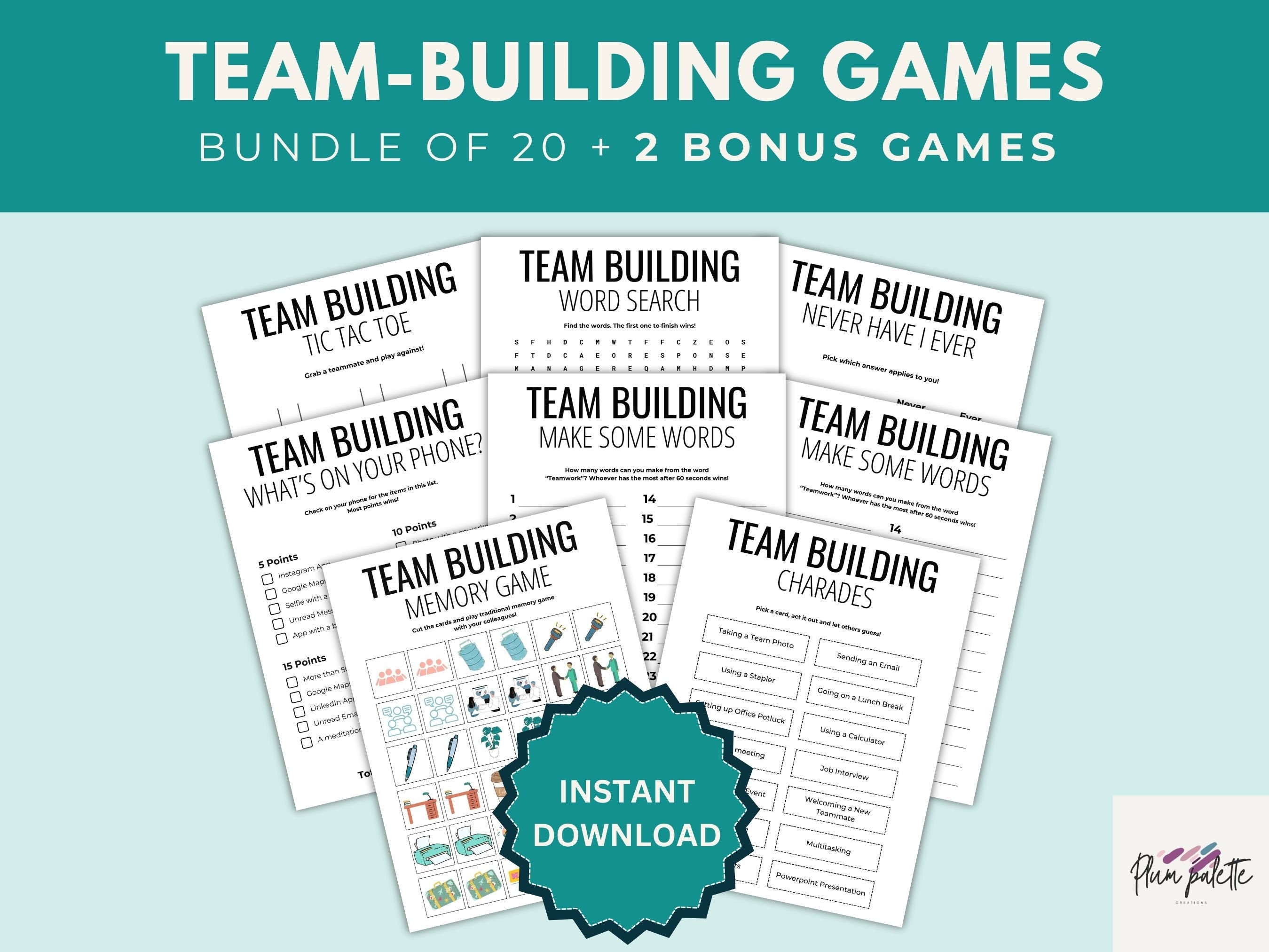 Employee Team Building Games Office Party Games Bundle Teambuilding ...