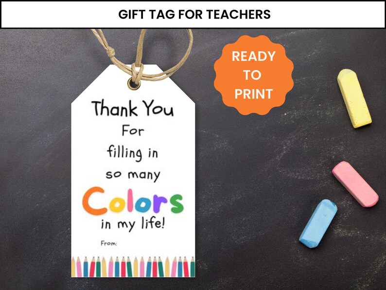 Teacher Appreciation Gift Tags Printable End of School Year Favor Tags ...
