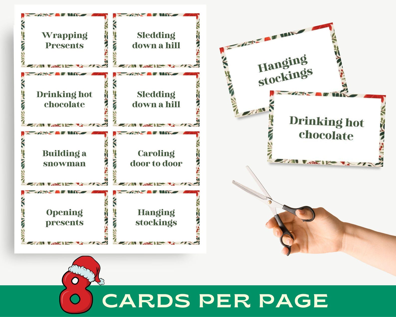 Christmas Charades Christmas Pictionary Christmas Adult Family Games ...