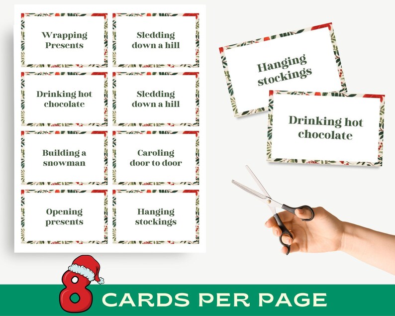 Christmas Charades Christmas Pictionary Christmas Adult Family Games ...