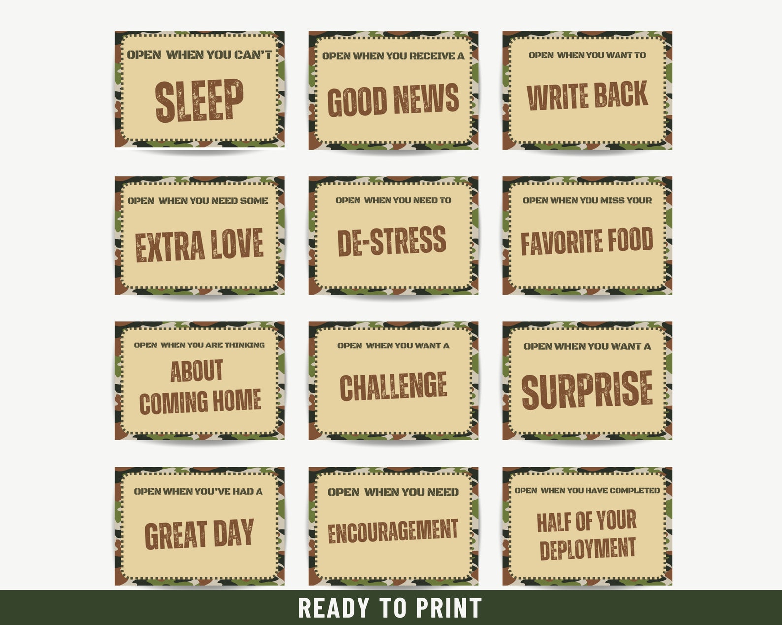 Open When Envelopes for Military Deployment Letters Open When Letters ...