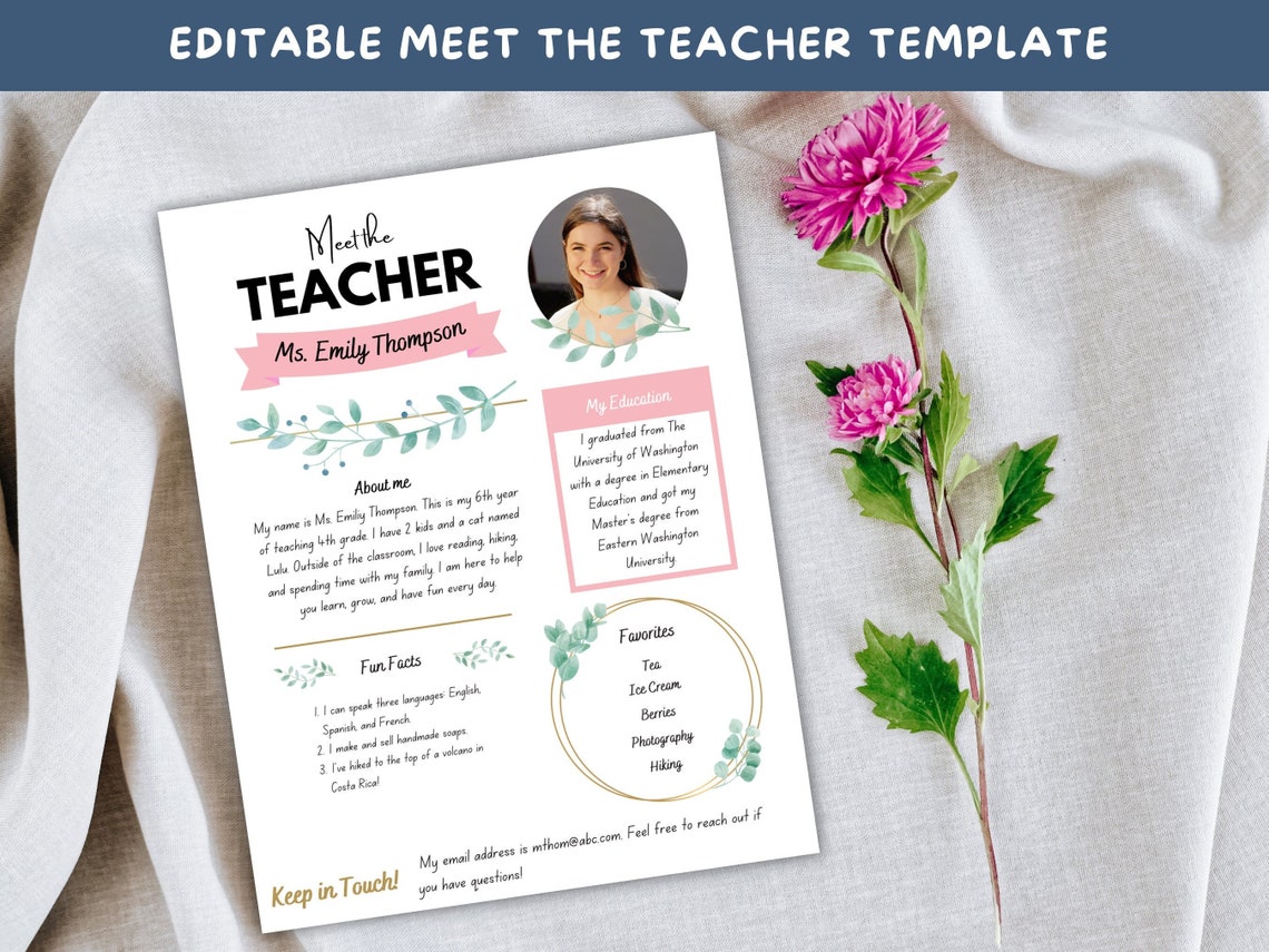 Meet the Teacher Template | Get to Know Teacher | Teacher Resource ...