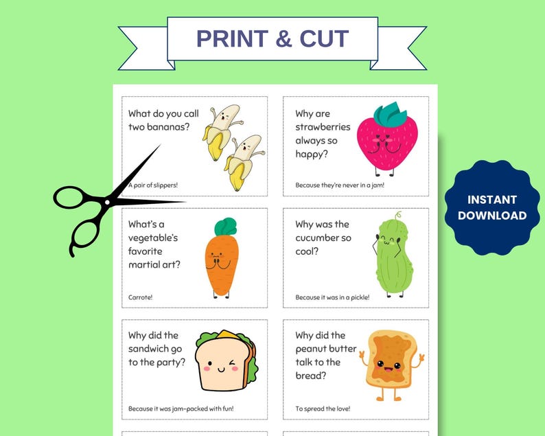 Lunch Box Jokes Printable Lunchbox Notes Jokes Gifts for Kids Lunchbox ...