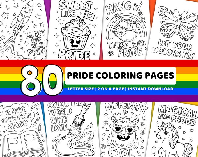 Pride Coloring Page Printable Gay Lgbt Lgbtq Lesbian LGBTQIA+ - Etsy