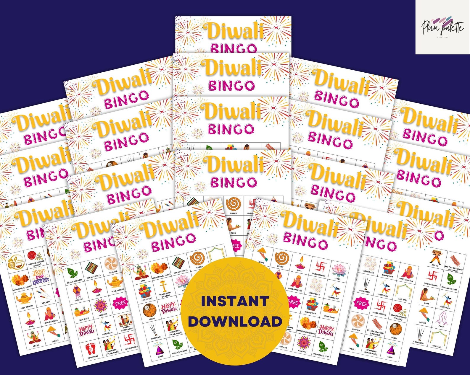 Diwali Bingo Game Printables Diwali Bingo Cards Indian Kids Activity ...