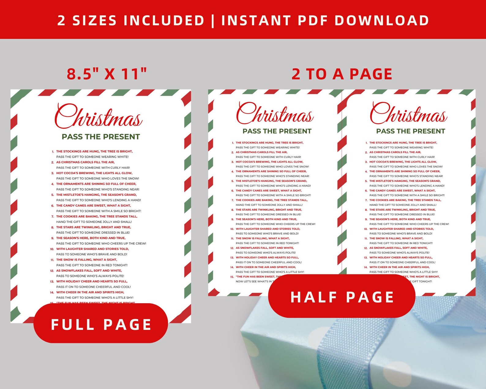 Christmas Pass the Present Game, Fun Christmas Party Game Group, Pass ...